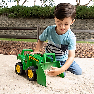 John Deere Big Scoop Tractor Toy with Loader - Officially Licensed John Deere Tractor Toys - Toddler Sand Toys Ages 3 Years and Up - 15 Inch
