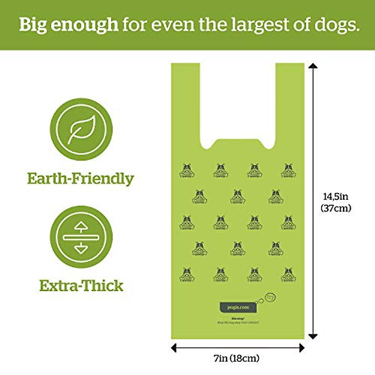 Pogi's Pet Supplies Poop Bags - 300 Dog Poop Bags with Easy-Tie Handles - Scented, Leak-Proof, Earth-Friendly Poop Bags for Dogs