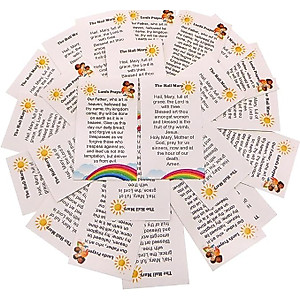 Westmon Works The Hail Mary and Our Father Lords Prayer Childrens Holy Cards Bulk Classroom Pack, Set of 24