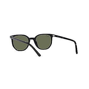 Ray-Ban RB2197 Elliot Square Sunglasses, Black/Green, 52 mm