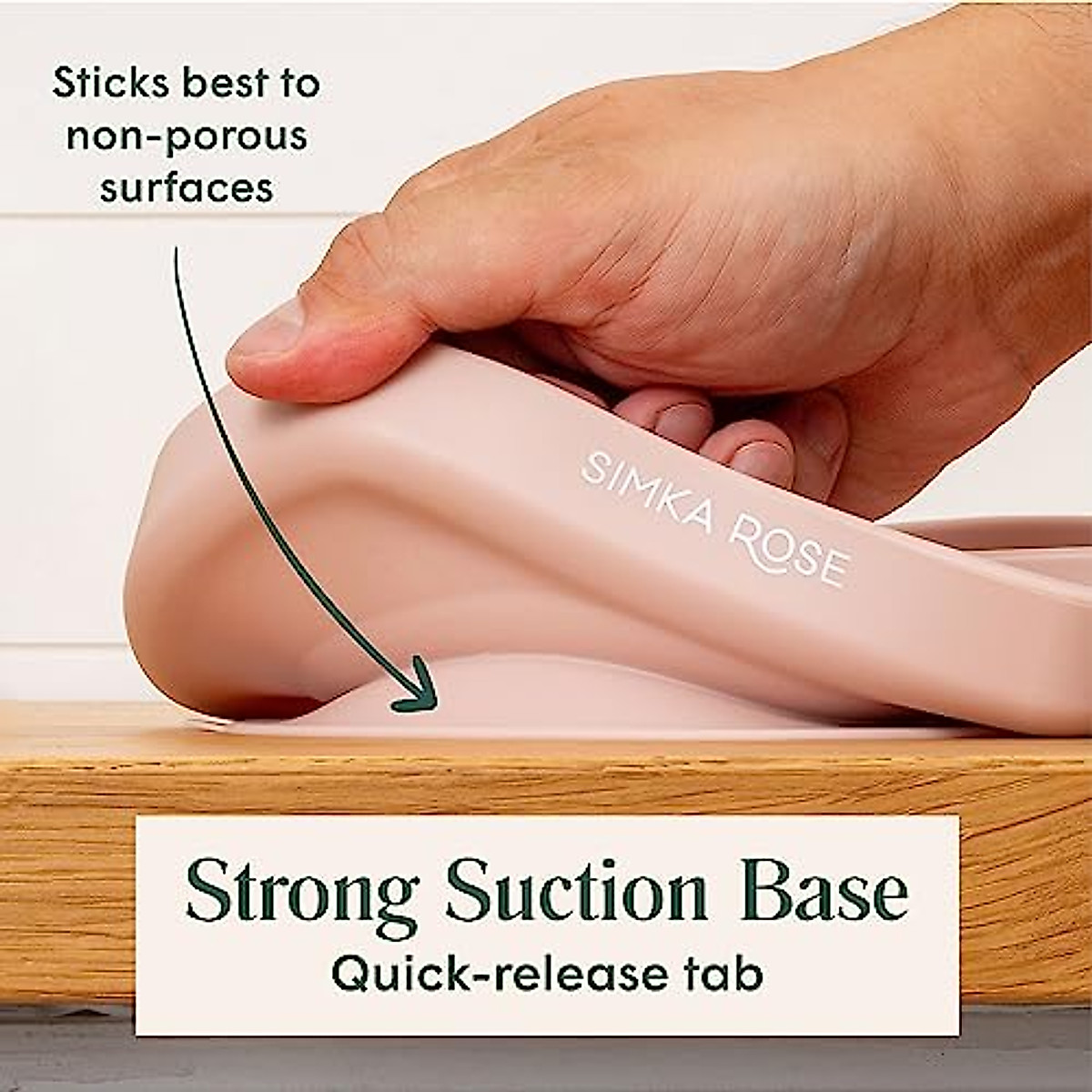 Simka Rose Baby Suction Plates for Baby & Toddler Plates Silicone Plate Baby Baby Dishes- BPA Free Silicone Divided Design Microwave & Dishwasher Safe - Baby Led Weaning Supplies Utensils (Pack of 1)