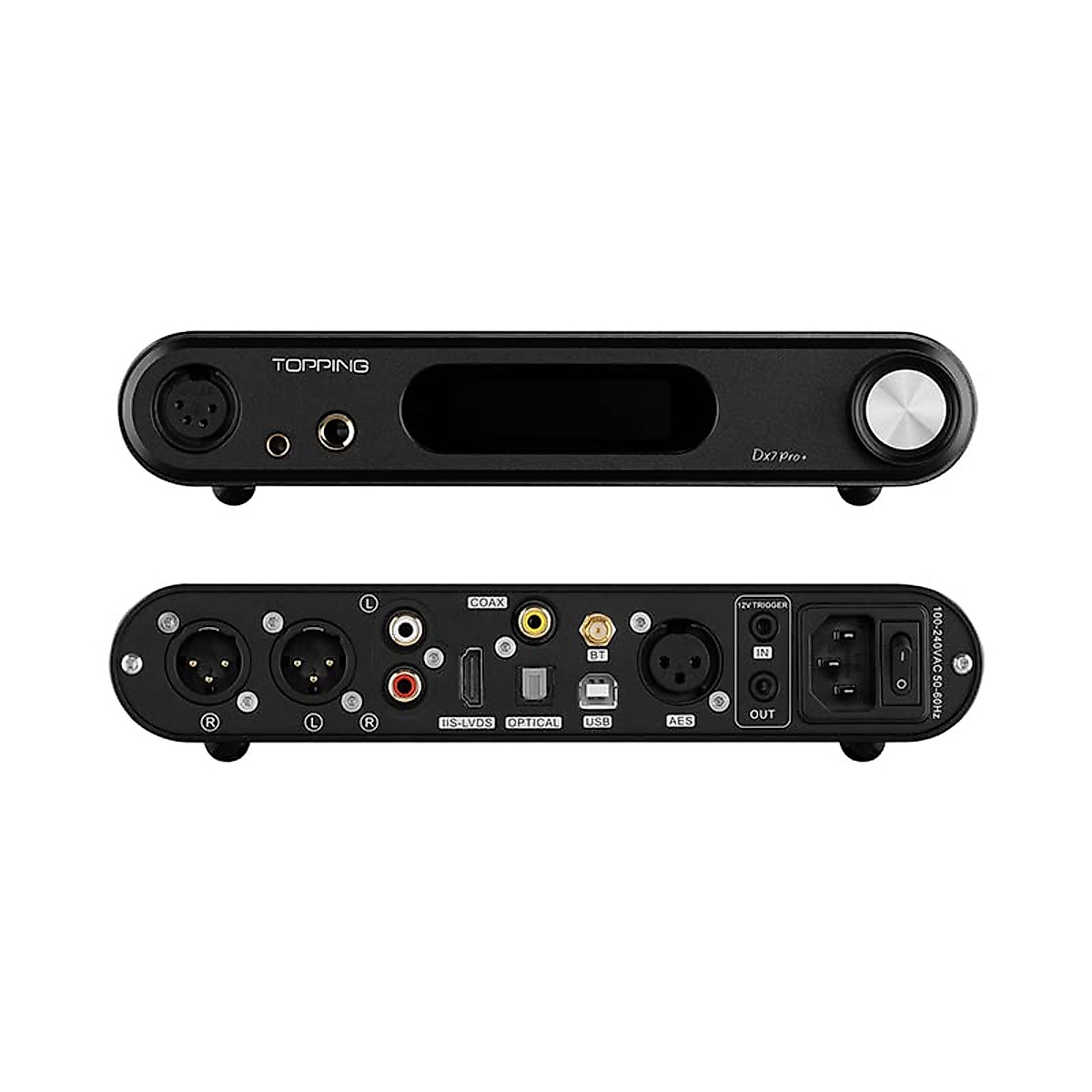Topping DX7 PRO+ DAC&Headphone Amplifier LDAC Hi-Res Audio ES9038PRO Decoder Support up to DSD512&PCM768kHz (Black)