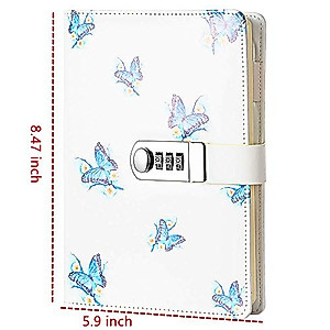 Sealei A5 (8.47 X 5.9 Inch) Lock Journal Diary Notebook Combination Locking Journal Diary,Diary with Combination Lock (Style 1)
