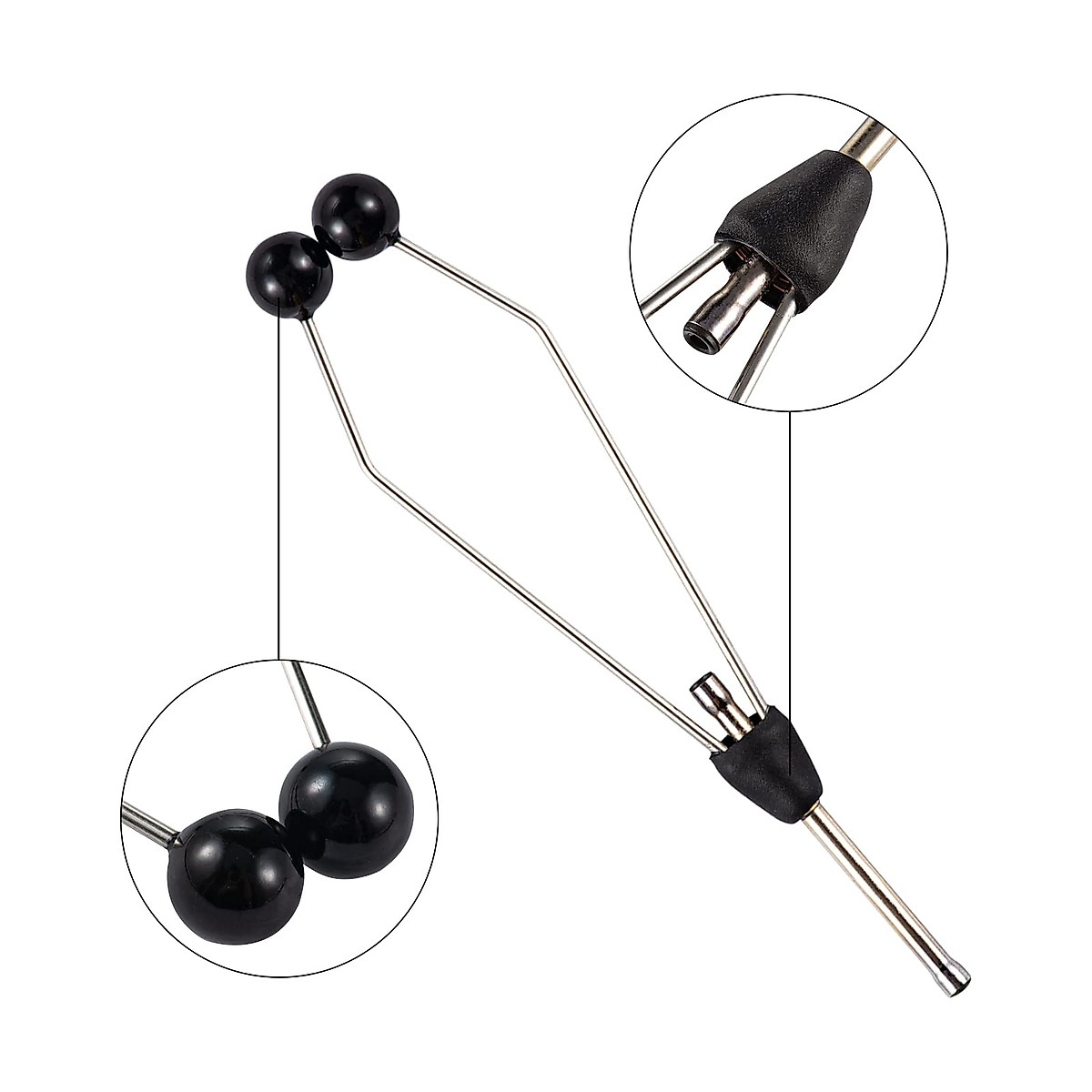 Goture Black Bullet Head Bobbin with Ceramic Tips,Fly Fishing Tying Tool Made of Iron and Ceramic,Lure Making Tool