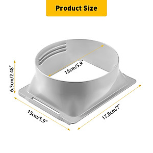 5.9 In Portable Air Conditioner Exhaust Hose Coupler Summer Portable A/C Connector Window Adapter Square Mobile A/C Coupler Connector for Air Conditioning Exhaust Duct, Square to Round(2 Pieces)