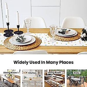 Easter Table Runner 72 Inches Long, Cute Easter Eggs Rabbits Easter Runners, Seasonal Spring Holiday Kitchen Dining Table Decorations for Home Party Buffet Decor