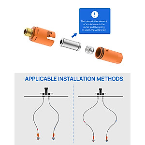 J-HVA Sediment Water Filter G3/8(9/16in) - Under Sink Water Filter, for Bathroom Kitchen RV Plumbing Water Faucet Supply Lines,35 Micron Flushable Inline Water Hose Filter, Conncet Angle Valve(2 Pack)