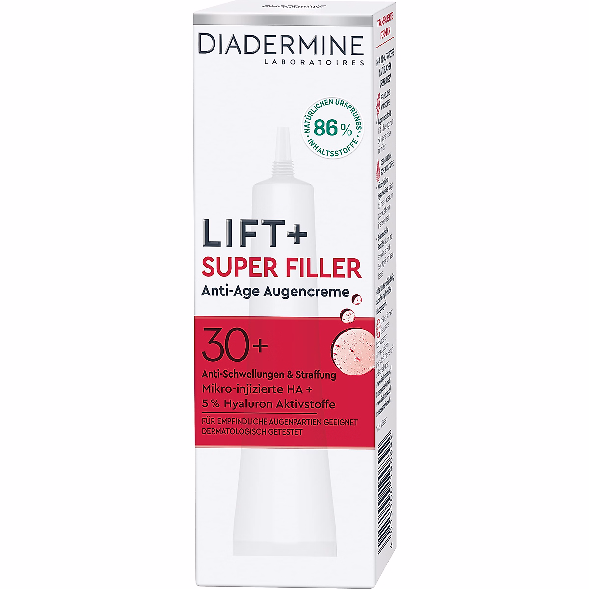Genuine German Diadermine Lift + Super Filler deep-acting Hyaluron Eye Cream 0.5oz. / 15ml
