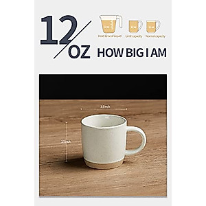 famiware Milkyway Coffee Mugs, 12 oz Coffee Mug Set for 4, Tea Cups with Handle for Coffee, Tea, Cocoa, Milk, White