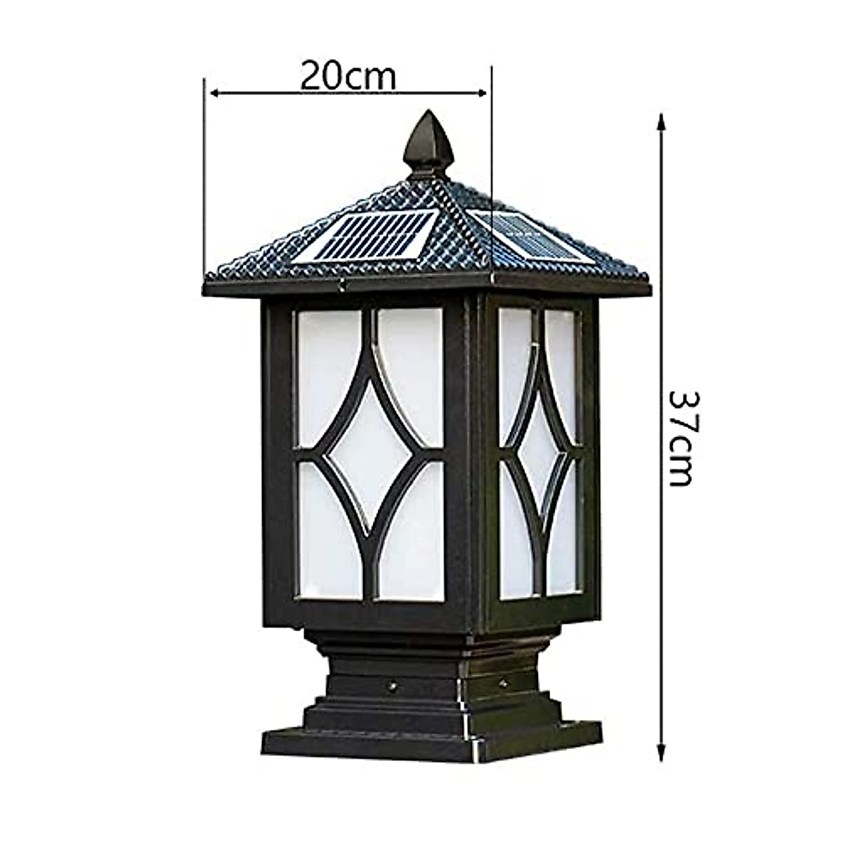 KLFJFD Solar Lights Outdoor,IP65 Waterproof Antique Lawn Lights LED Two-Color Light Exterior Post Pillar Lights Fixture,for Home Garden