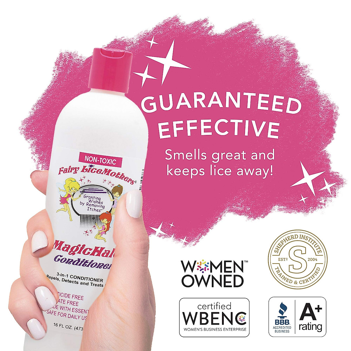 Fairy LiceMothers MagicHalo Conditioner, Anti-Lice Conditioner with Essential Oil, Formulated for Head Lice Prevention,No Sulfate or Pesticides, 16 fl oz