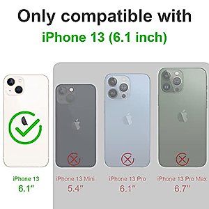 Tnarru iPhone 13 Case with Card Holder [Support Wireless Charging] Soft Liquid Silicon Case with Magsafe Full Camera Protective iPhone 13 Wallet Case Black