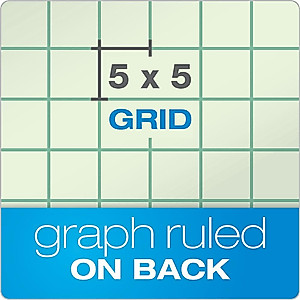 TOPS Engineering Computation Pad, 8-1/2" x 11", Glue Top, 5 x 5 Graph Rule on Back, Green Tint Paper, 3-Hole Punched, 100 Sheets (35500)