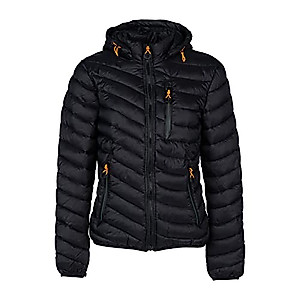 HORZE Holly Womens Fitted Padded Equestrian Horse Riding Winter Jacket - Black - 8/10