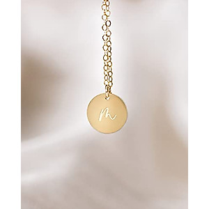 Zen & Zuri Personalized Monogram Initial Disc Gold Filled Necklace, Gift for Her, Mother's Day, Valentine's Day, Anniversary, Bridesmaid Proposal Box
