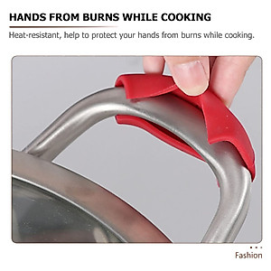 Tofficu 6pcs Silicone Hot Handle Holde Non Slip Rubber Pot Holders Pan Ear Clip Cast Iron Skillets Handles Grip Cover Heat Resistant Potholder Cookware Handle for Cast Iron Skillet