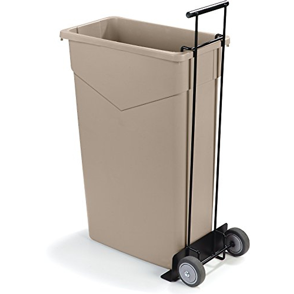 Carlisle FoodService Products 34202306 TrimLine Polyethylene Waste Container, 23 Gallon Capacity, 20" Length x 11" Width x 29.88" Height, Beige (Case of 4)