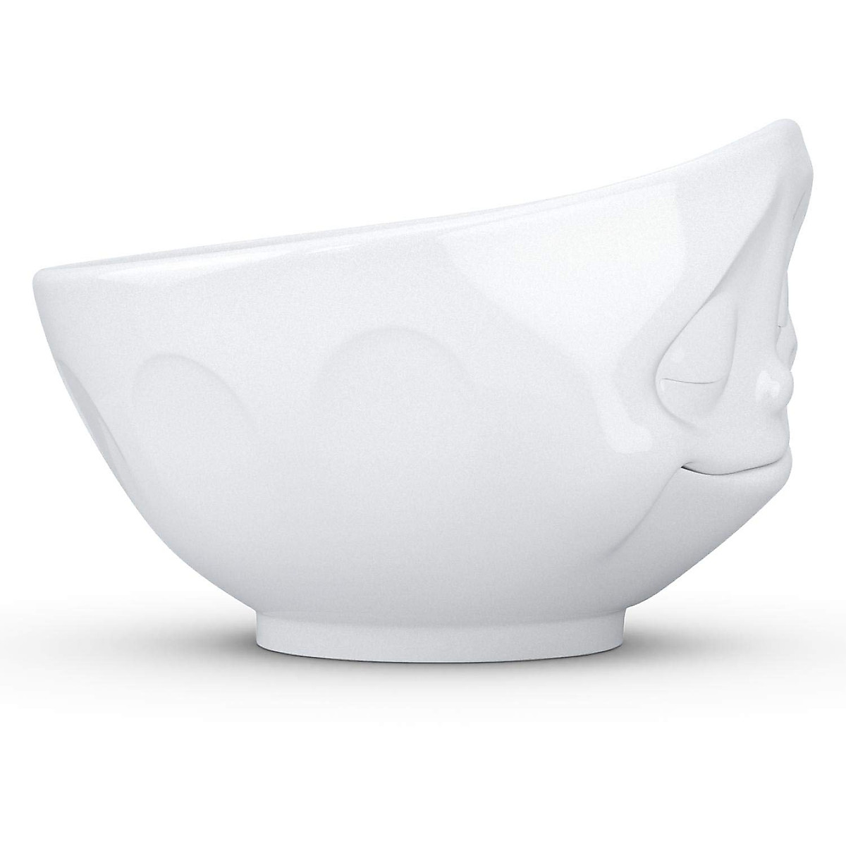 FIFTYEIGHT PRODUCTS TASSEN XL Porcelain Bowl, Happy Face Edition, 33 oz. White (Single Bowl), Extra Large Bowl