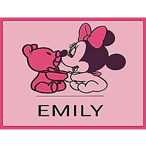 Personalized Minnie Mouse Baby Shower Bear Rug Cute Rug Bedroom Rugs Room Bathroom Nursery Mat Outside Indoor Bedroom Decor Cute Beautiful Kids Girls Room Rug Front Door Custom Name Text Gift Mat Pink