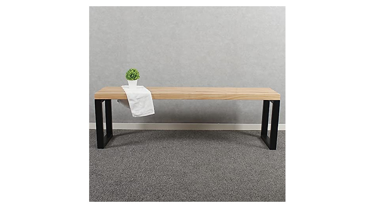 Outdoor Solid Wood Bench - 55 Inch Patio & Garden Seating