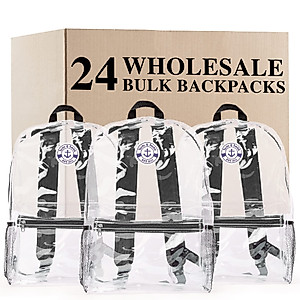 Yacht & Smith 24 Pack 17 Inch Wholesale Backpacks 12 Assorted Colors - Bulk Case of Bookbags Water Resistant Knapsacks