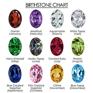 Gem Stone King 18K Yellow Gold Plated Silver Promise Customized and Personalized 3 Gemstone Birthstone For Her Engagement Flower Blossom Name Engraved Ring For Women (Size 5)