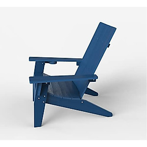 SAKSUN Adirondack Chairs Set of 2 Weather Resistant with Cup Holder,Unfinished, Patio Seating, Patio Chairs Furniture, Lounge Chairs for Outside, Plastic Lawn Chair, Outdoor Chair (2, Navy)