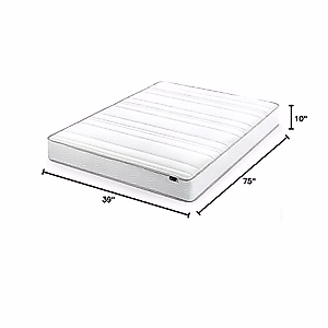 ZINUS 10 Inch Foam and Spring Mattress, Twin, CertiPUR-US Certified Foams, Mattress in A Box, White
