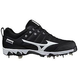 Mizuno mens 9-spike Ambition 9 Spike Men s Metal Baseball Cleat 10 1 2, Black/White, 10.5 US