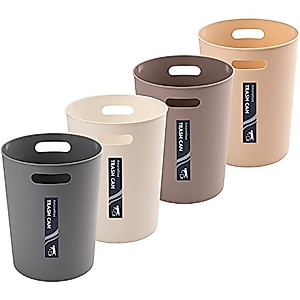 Amorettise 4 Pack Small Trash Can for Bathroom - 3 Gallon/12-Liter Wastebasket, Round Plastic Garbage Container Bin for Bedroom Office.