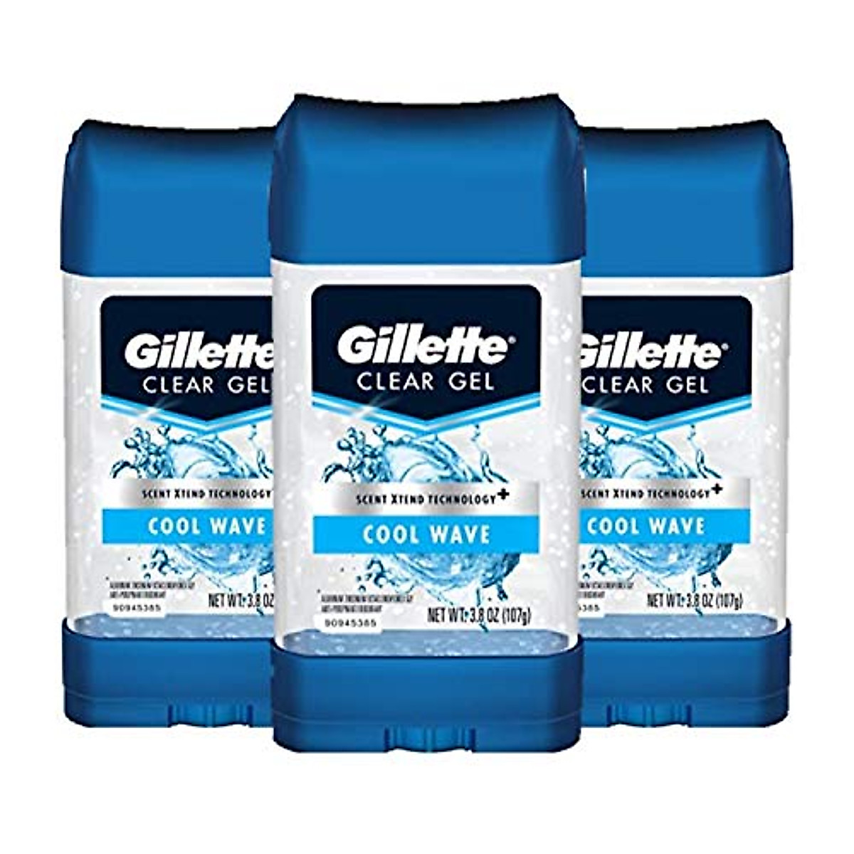 Gillette Antiperspirant Deodorant for Men, Cool Wave Scent, Clear Gel, 3.8 Oz (Pack of 3)