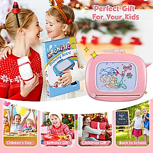 Smasiagon Toddler Toys Age 1-2, Magnetic Drawing Board, Early Learning Doodle Board Writing Painting Sketch Pad, Birthday Christmas Day Gifts for 1 2 3 Year Old (Pink)