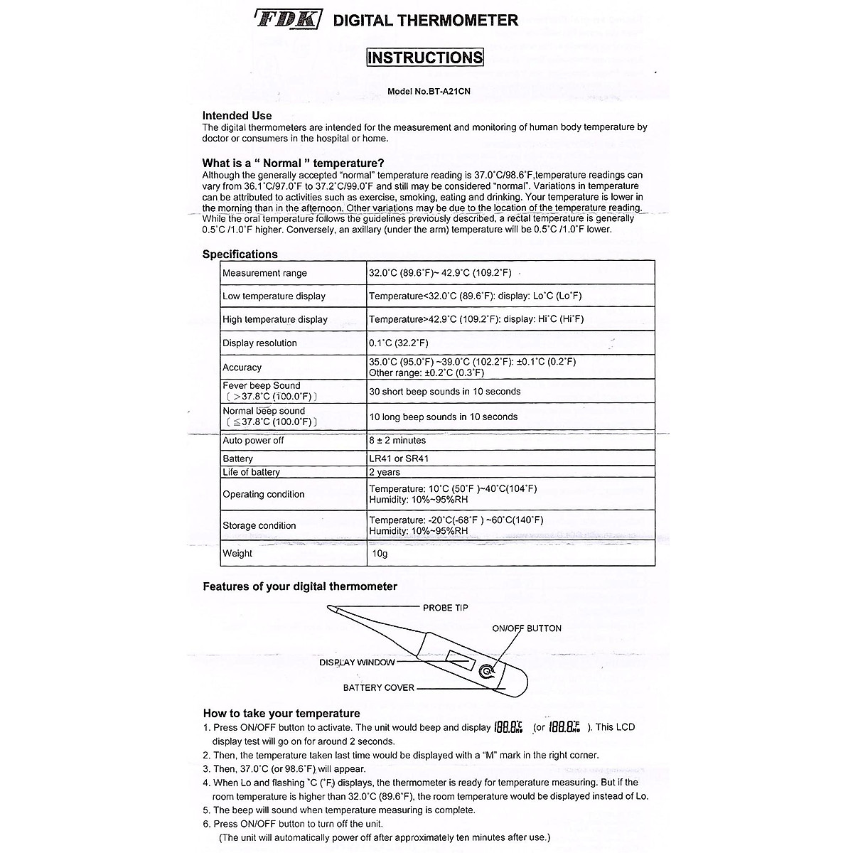 Flexible Tip Digital Fever Alarm Thermometer Oral Rectal Underarm