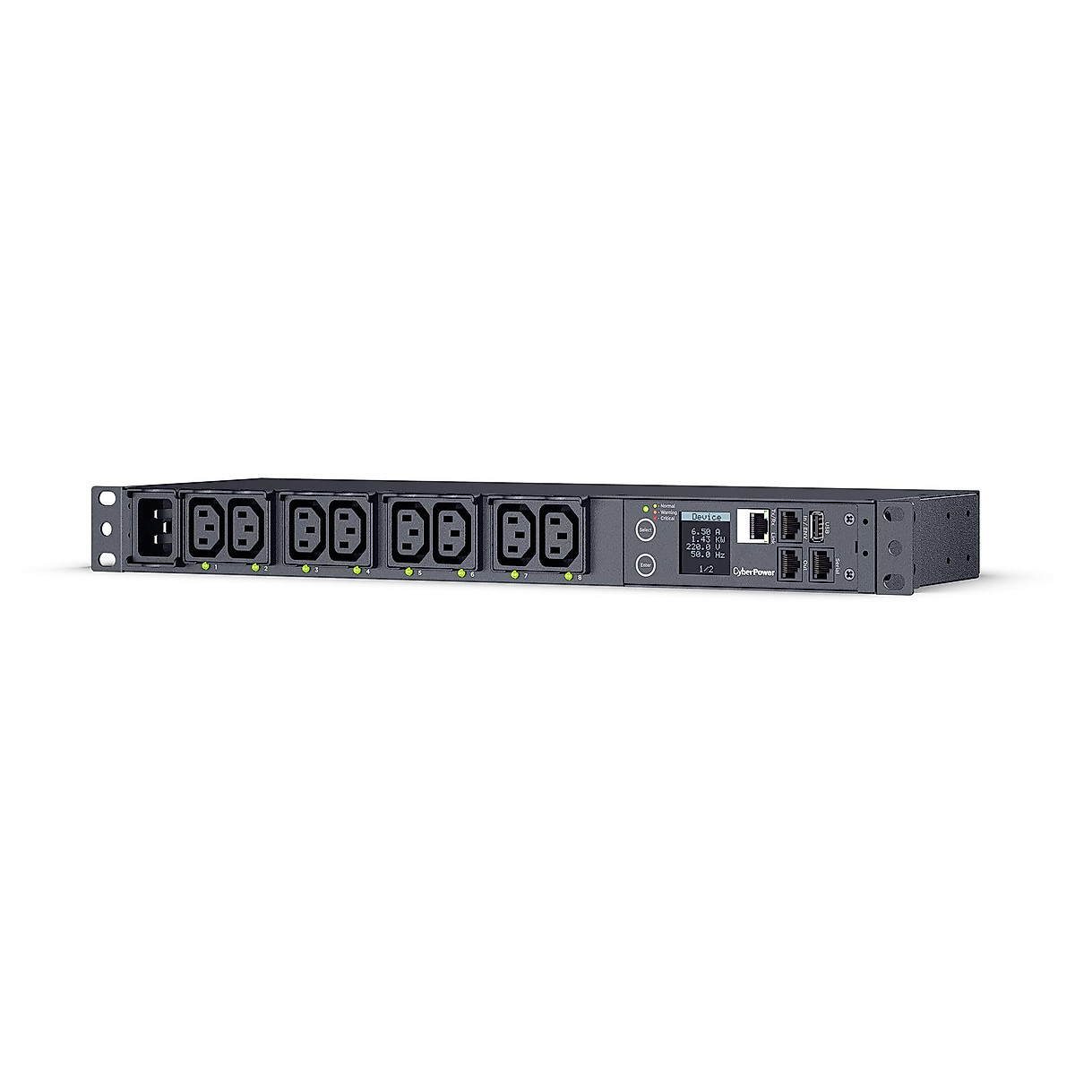 CyberPower PDU41005 Switched PDU, 100-240V, 20A (Derated to 16A), 8 Outlets, 1U Rackmount
