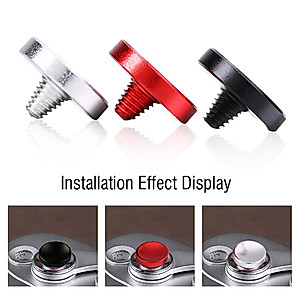 3PCS Camera Button, Aluminium Alloy Shutter Button with Concave Surface, Fits for Cameras with Screw Hole on The Shutter Release Button (Red Black Silver)