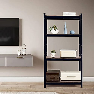 ERGOMASTER Storage Shelves Metal Garage Shelving Unit 4-Shelf Adjustable Heavy Duty Boltless Organizer Rack for Home Warehouse Pantry Office 64" W x 16" D x 63" H（Black,2Pack）