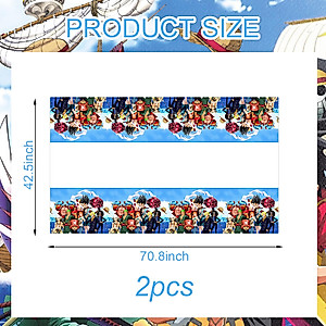 Fuyhiuous 2Pack One Piece Tablecloth Disposable Tablecover One Piece Birthday Party Supplies and Decorations for Kid Boy Baby Shower Rectangle Tables 70"X42"