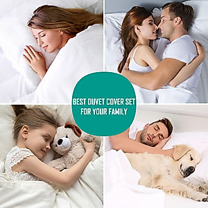 TEKAMON All Season 2 Piece Duvet Cover Set, Super Soft Breathable 100% Brushed Microfiber Premium Bedding Set -1 Comforter Cover with Zipper Closure+1 Pillow Sham (Twin, Dark Grey)