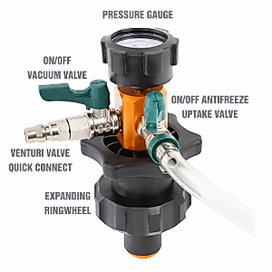 OEMTOOLS 24444 Coolant System Refiller Kit, 5 Adapters, Eliminate Trapped Air, Test Radiator and Heating Core Lines for Leaks, Vacuum Fill Coolant Tool, Vacuum Leak Tester, Multi