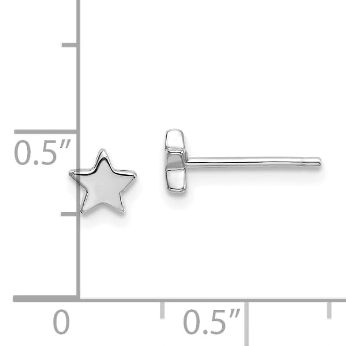 14K White Gold Star Earrings