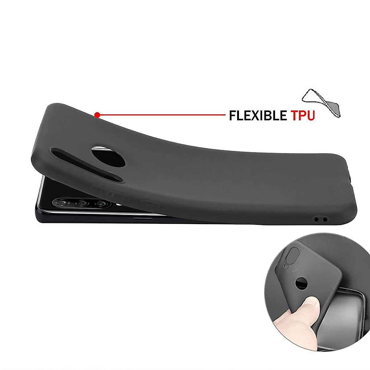 FZZSZS Slim Thin Black Case for Motorola ThinkPhone, Soft Protective Phone Cover with Flexible TPU Protection Bumper Shell for Motorola ThinkPhone (6.6")