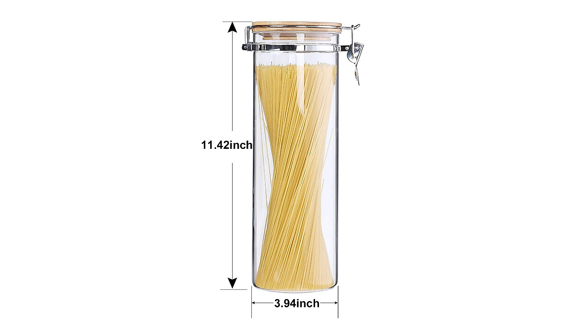 KKC HOME ACCENTS Tall Glass Pasta Storage Container