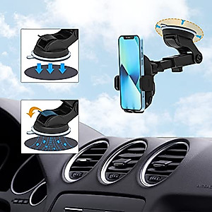 SUPERNIGHT Wireless Car Charger, 15W Qi Fast Charging Auto Clamping Phone Holder Mount on Air Vent & Dashboard for iPhone Samsung Galaxy etc, Wireless Auto-Sensing Charger Phone Holder