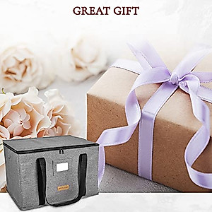 MyLuxe Wine Glass Storage Box - Case with Dividers for Wine Glasses, Crystal and Champagne Flutes, Padded Container with Sturdy Handle