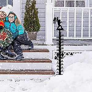24 Inch Snow Gauge Outdoor, Meter Snow Hand Made Snow-Fall Measuring Gauge, Snow Meter Ruler with Number, Decorative Snow Rain Depth Measuring Metal Stake for Outdoor Garden Yard (Chimpanzees)