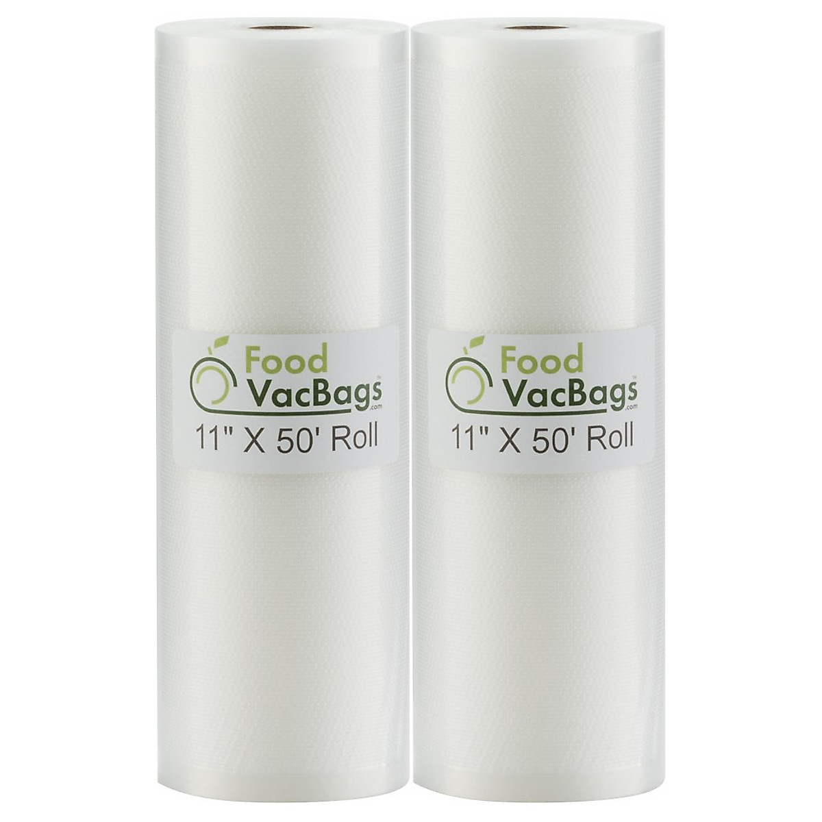 11"x50' FoodVacBags Vacuum Sealer Bags 2 Rolls - Embossed Commercial Grade - Make Your Own Size for Sous Vide or Food Storage - BPA-Free, Heavy-Duty, Meal Prep