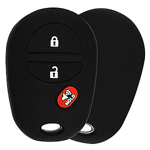 KeyGuardz Keyless Entry Remote Car Key Fob Outer Shell Cover Soft Rubber Case for Toyota Tacoma Tundra Highlander GQ43VT20T