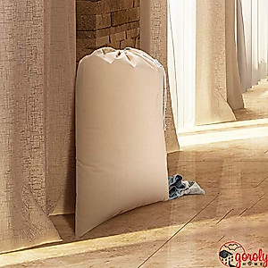 Large Laundry Bag 6 Pack 100% Cotton Canvas Heavy Duty Laundry Bag,Laundry Bag,Laundry Bags Large,Laundry hamper bags,Durable & Laundry Carring solutions Bags- Natural Cotton -Size 24x36 inch Natural