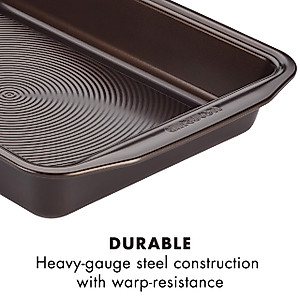 Circulon Nonstick Bakeware Set with Nonstick Cookie Sheet, Bread Pan, Bakings Pan and Cake Pans - 5 Piece, Chocolate Brown