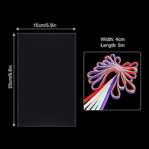 HESTYA 50 Counts 15 x 25 cm Clear Flat Cello Cellophane Treat Bags Cellophane Block Bottom Storage Bags Sweet/Party/Gift/Home Bags with Colorful Bag Ties (Grosgrain Ribbon)